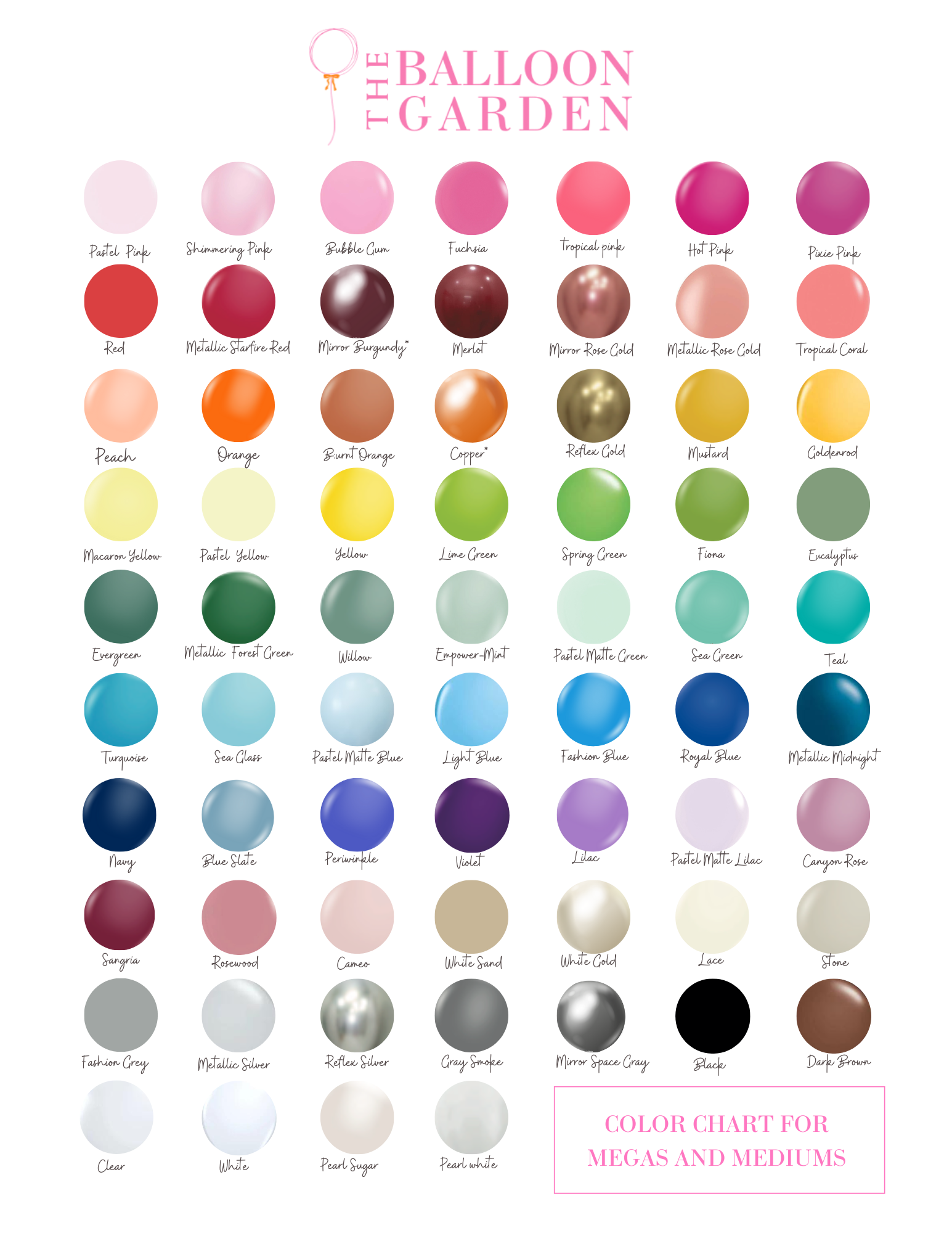 custom balloon colours