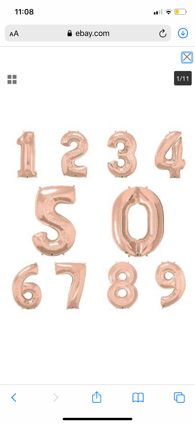 Rose Gold Numbers 1-9 | The Balloon Garden