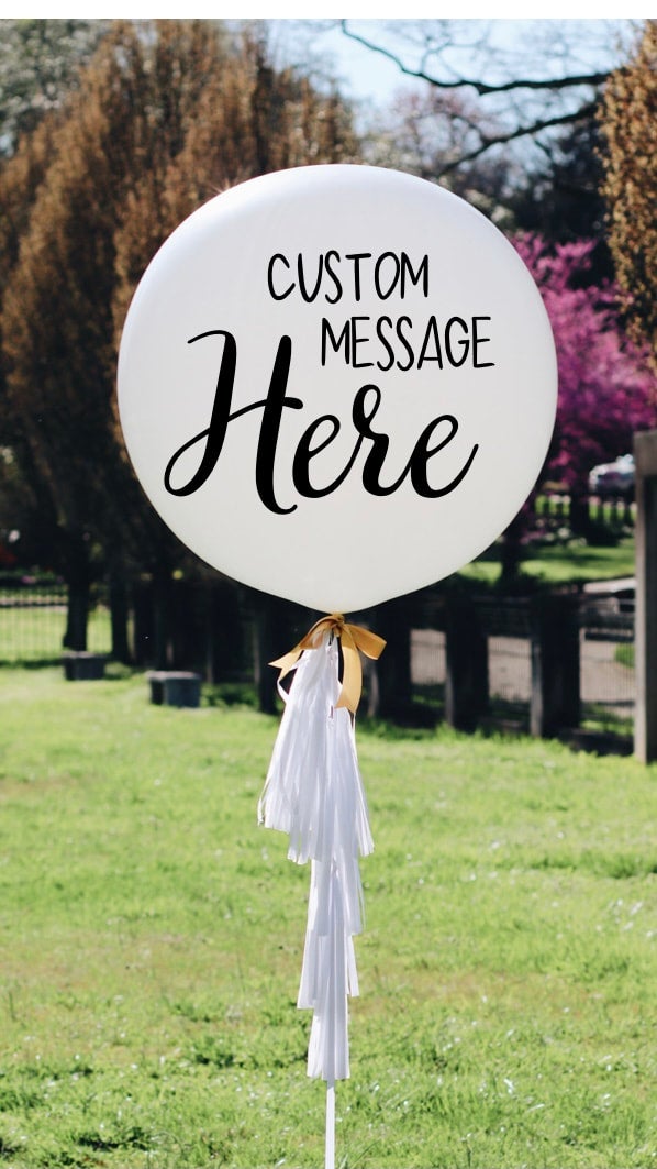 Mega CUSTOM (3ft) Solid Color Balloon. YOU choose your COLORS and WORDS ...